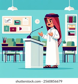 Flat Design Vector-style Image Qatari Boy AI-generated image 2569987661 ...
