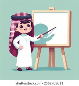 Flat Design Vector-style Image Qatari Boy AI-generated image 2569987661 ...