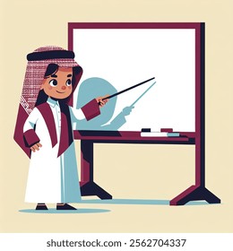 Flat Design Vector-style Image Qatari Boy AI-generated image 2569987661 ...