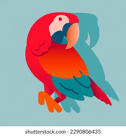 Draw Representation Nanday Conure Seen Back AI-generated image ...