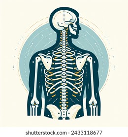 Flat Illustration Human Skeleton Anatomically Correct AI-generated ...
