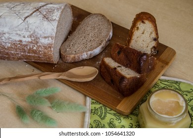 Flat Lay Composition Bread Sliced Bread Stock Photo 1054641320 ...
