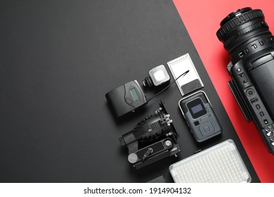 Flat Lay Composition Camera Video Production Stock Photo 1914904132 ...