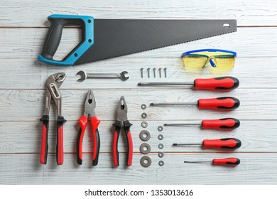 Flat Lay Composition Construction Tools On Stock Photo 1353013613 ...