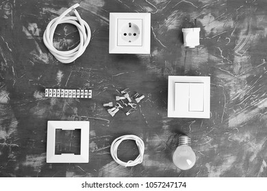 Flat Lay Composition Electrical Outlet Switch Stock Photo 1057247174 ...