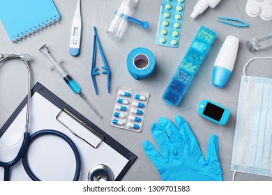 Many Different Medical Objects On Light Stock Photo (Edit Now) 1188141457