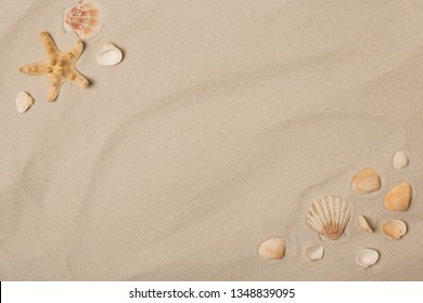 Flat Lay Composition Sea Shells Starfish Stock Photo 1348839095 ...