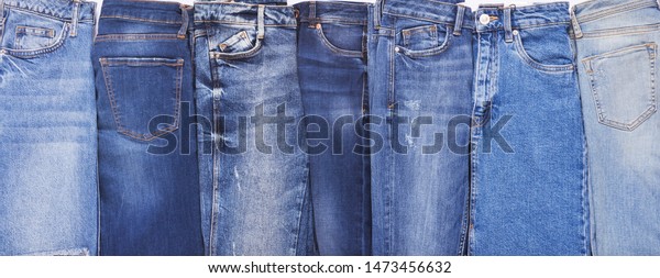 Flat Lay Front Back View Blue Stock Photo 1473456632 | Shutterstock