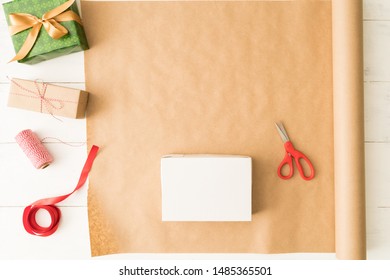 Flat Lay Gift Wrapping Materials Some Stock Photo 1485365501 | Shutterstock