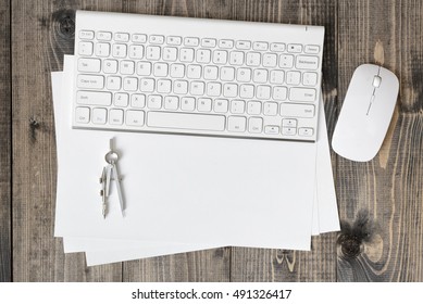 Flat Lay Keyboard Pc Mouse Compass Stock Photo 491326417 | Shutterstock