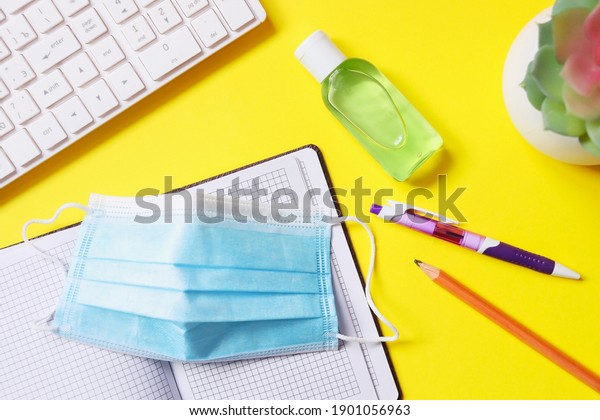 Flat Lay School Work Place During Stock Photo 1901056963 | Shutterstock