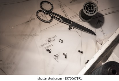 Flat Lay Sewing Pattern Sewing Design Stock Photo 1573067191 | Shutterstock