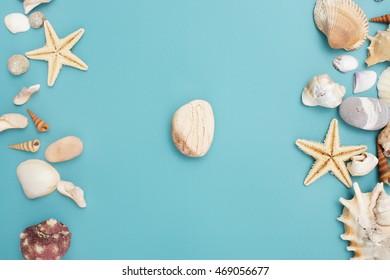 Flat Lay Top View Frame Shells Stock Photo (Edit Now) 1166148751