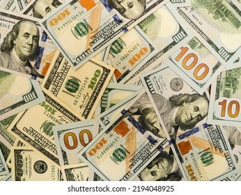 Flat Texture Background Real 100 Bills Stock Photo 2194048925 ...