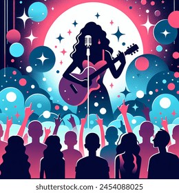 Flat Vector Modern Cool Pop Star AI 生成图片2454089021 | Shutterstock