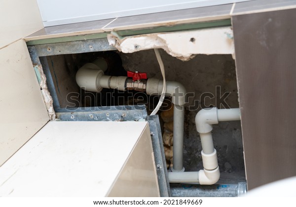 Flexible Plastic Pipe Hatch Ceiling Replacement Stock Photo 2021849669 ...