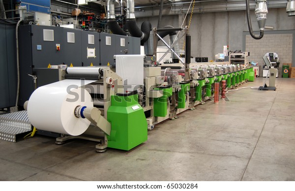 Flexo Press Printing Label Flexography Called Stock Photo (Edit Now ...