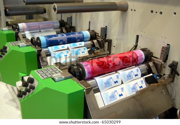 Flexo Press Printing Label Flexography Called Stock Photo (Edit Now ...