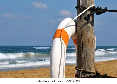 Float Rescue Hanging On Column Beach Stock Photo 35349508 | Shutterstock