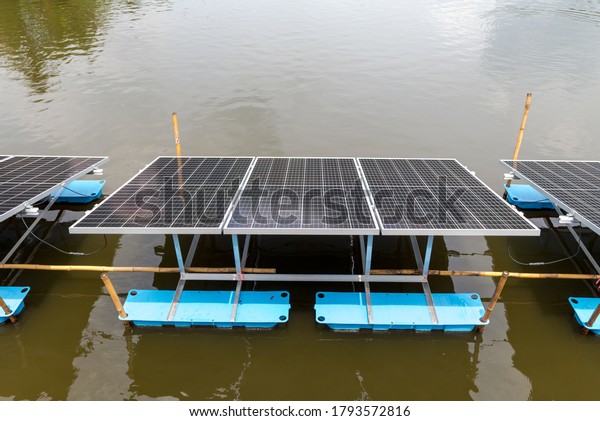 Floating Solar Panels Solar Cell Platform Stock Photo 1793572816 ...