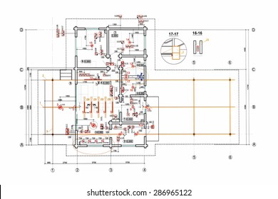 Floor Plan Blueprints Engineering Architecture Drawings Stock Photo ...