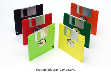 Floppy Disk On White Backgroundmulticolor Floppy Stock Photo 1688867761 ...