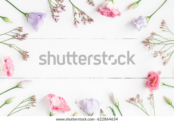 Flowers Composition Frame Made Various Flowers Stock Photo (Edit Now ...
