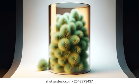 3d Rendering Matte Glass Tall Cylinder AI-generated image 2548397329 ...