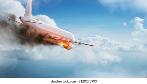 Flying Aircraft Exploding Aero Engine Just库存照片2120273933 | Shutterstock