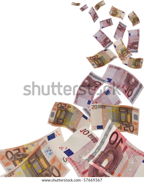Flying Euro Banknote On Withe Background Stock Photo 57669367 ...