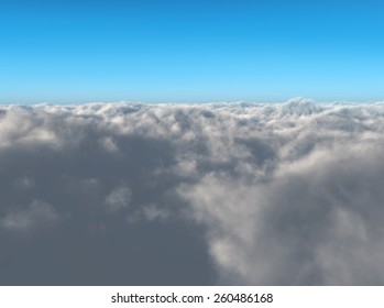 Flying Plane Into Clouds Stock Photo (Edit Now) 260486168