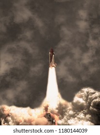 Flying Rocket Elements This Image Furnished Stock Photo 1180144039 ...