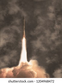 Flying Rocket Elements This Image Furnished Stock Photo 1175540509 ...