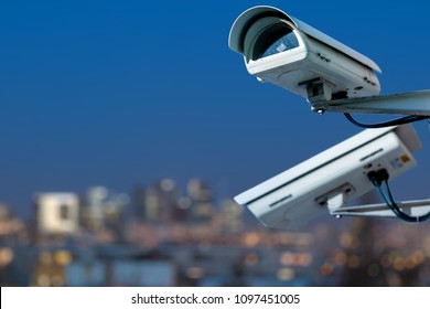 Focus On Security Cctv Camera Monitoring Stock Photo 1097451005 ...