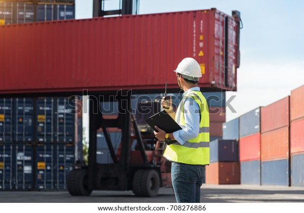 Foreman Control Loading Containers Box Cargo Stock Photo (Edit Now ...