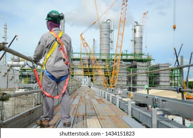 Foreman Supervisor Engineer Standing On Scaffolding Stock Photo ...