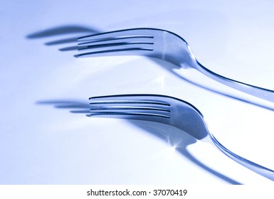 Fork Blue Background Stock Photo 37070419 | Shutterstock