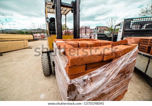Fork Lifter Carry Construction Material Clay Stock Photo 1370198045 ...
