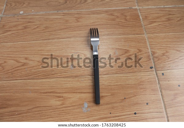 Fork Placed Upside Down Handle Black Stock Photo 1763208425 | Shutterstock