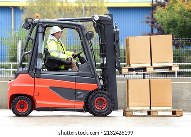 Forklift Driver Work Stacking Pallets Stock Photo 2132426199 | Shutterstock