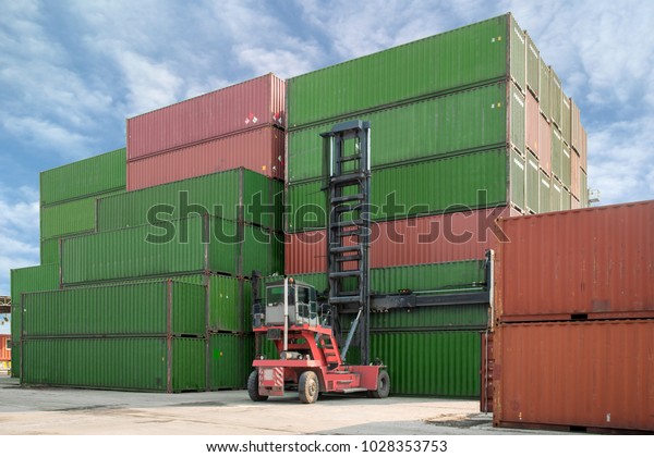 Forklift Lifting Container Box Loading Container Stock Photo (Edit Now ...