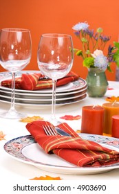 Formal Fall Festive Theme Dinner Table Stock Photo 5429494 | Shutterstock