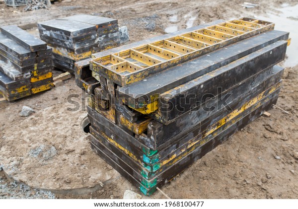Formwork Slabs Concrete Structures Construction Site Stock Photo ...