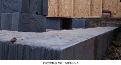 Foundation Block Work Bricks Cemented Down Stock Photo 2204815505 ...