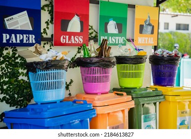 Four Different Container Sorting Plastic Paper Stock Photo 2184613827 ...