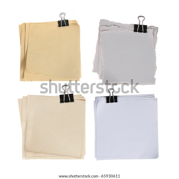 Four Different Types Paper Attached Paper Stock Photo (Edit Now) 65930611