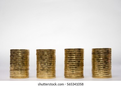 Four Identical Height Stack Coins On Stock Photo 565341058 | Shutterstock