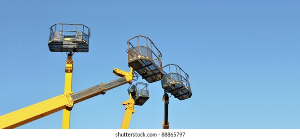 Four Mobile Platforms Elevated Towards Blue Stock Photo 88865797 ...