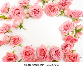 Framework Roses On White Background Flat Stock Photo 686857258 ...