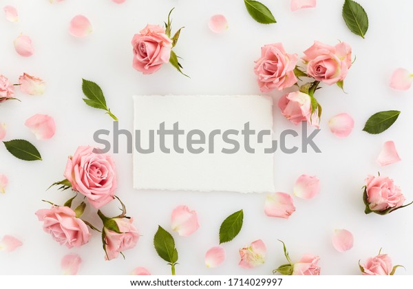Framework Roses On White Background Flat Stock Photo 1714029997 ...